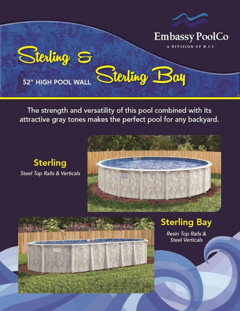 30' Embassy Round Sterling Above Ground Pool Packages – Double Ds Hot ...